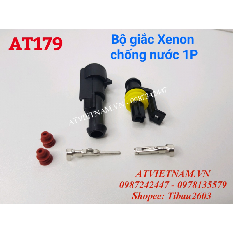 Bộ Giắc Nhựa 1 Lỗ Đen Chống Nước , Jack Xenon 1P - AT179